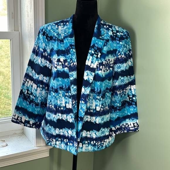 Kim Rogers | Jackets & Coats | Nwt Kim Rogers Blue And Teal Jacket 6p ...